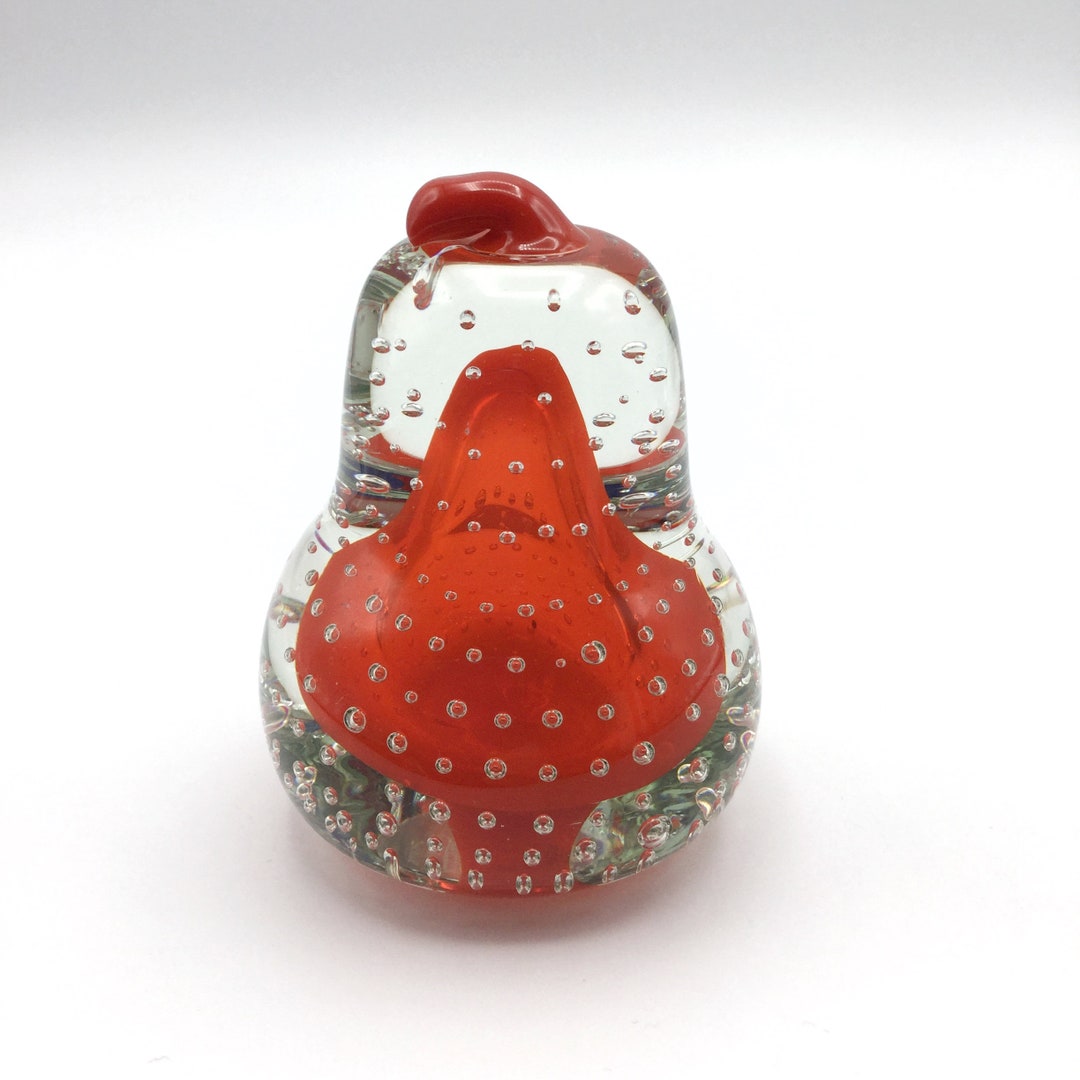 Pear Glass Paperweight, Art Glass Paper Weight, Mount Royal Paperweight ...