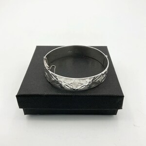 Vintage 1960s Sterling Silver Bracelet, Monomil Hinged Bangle Bracelet ...