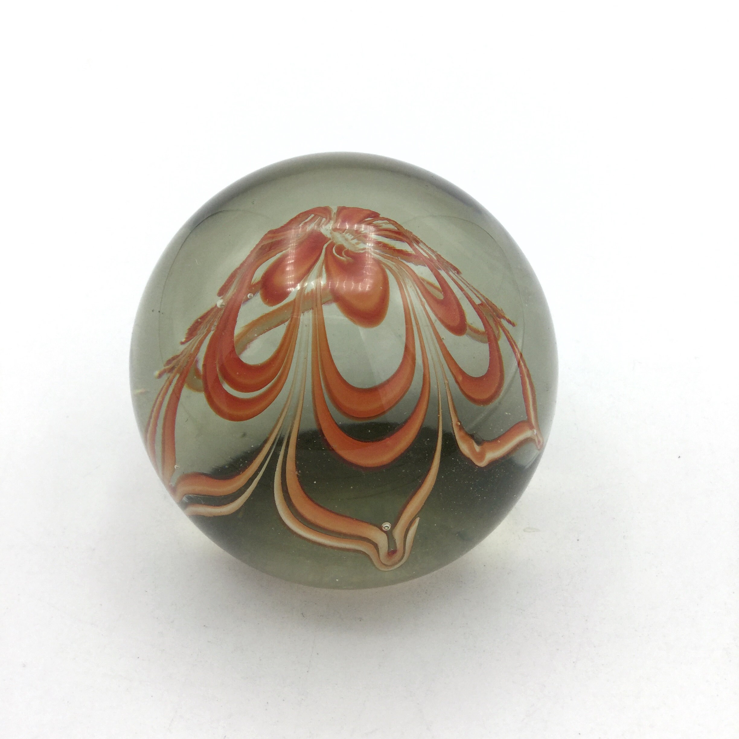 Small Glass Paperweight Orange Swirl Paperweight Vintage | Etsy