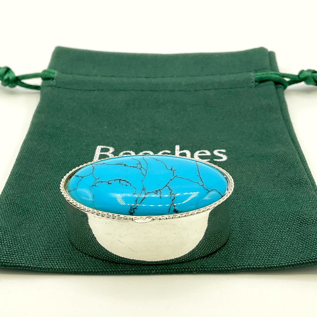 Sterling Silver Turquoise Pill Box, Silver Pill Case, Gift Bag - Etsy