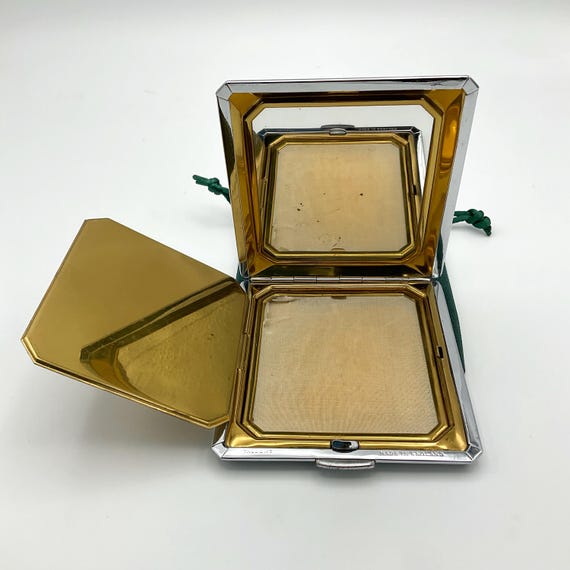 Vintage 1940s Tallent Art Deco Mirror Compact, Powder… - Gem