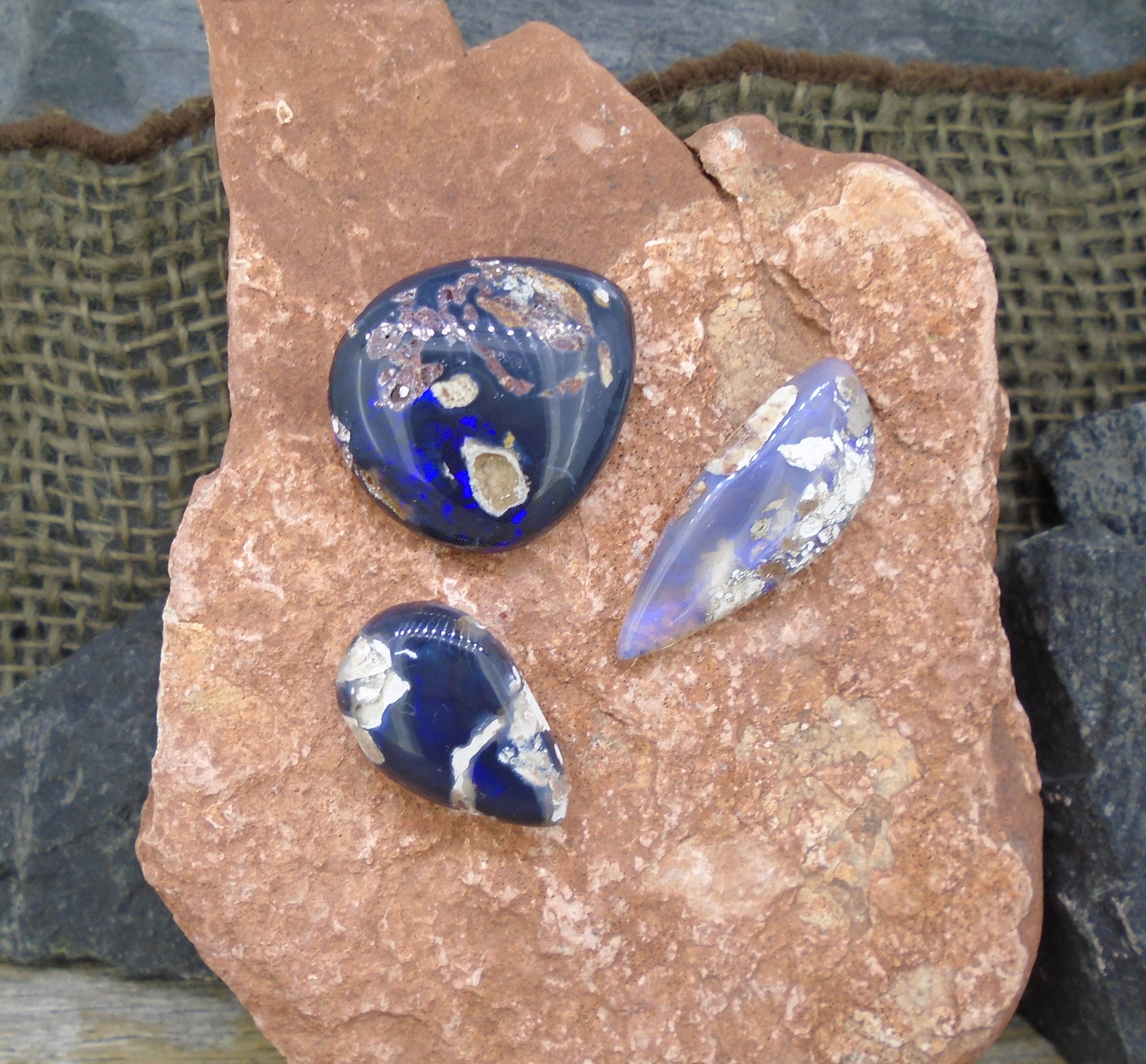 3 X Large Black Opal Cabs 36ct Lots Natural Colours Cut & - Etsy UK