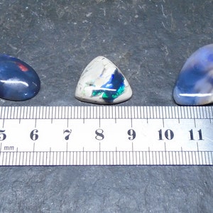 3 X Large Black Opal Cabs 36ct Lots, Natural Colours, Cut & Polished ...