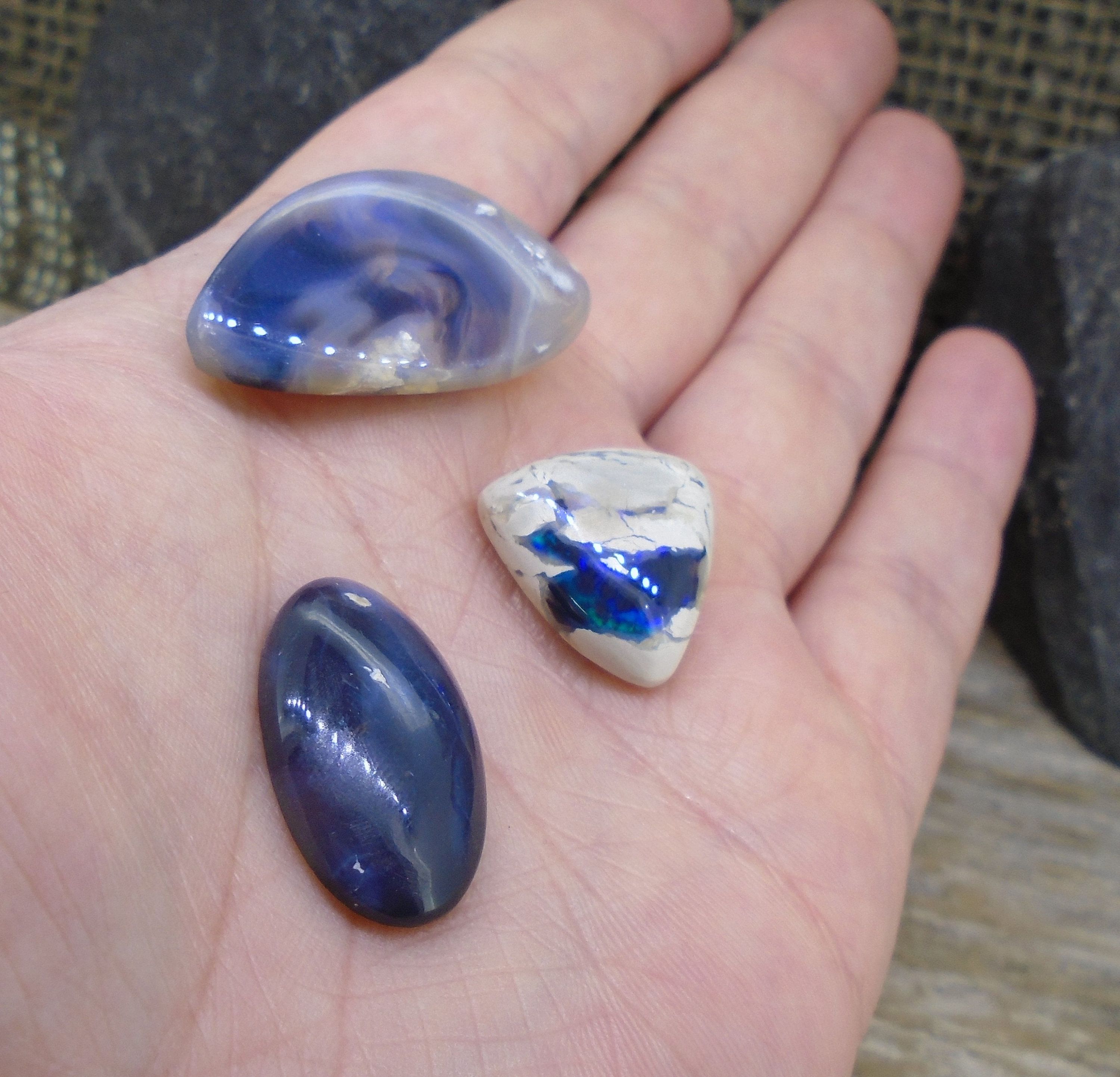 3 X Large Black Opal Cabs 36ct Lots Natural Colours Cut & - Etsy UK