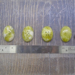 4 X Green Marble Buttons - Oval Shape, Natural Scottish Marble, Hand ...