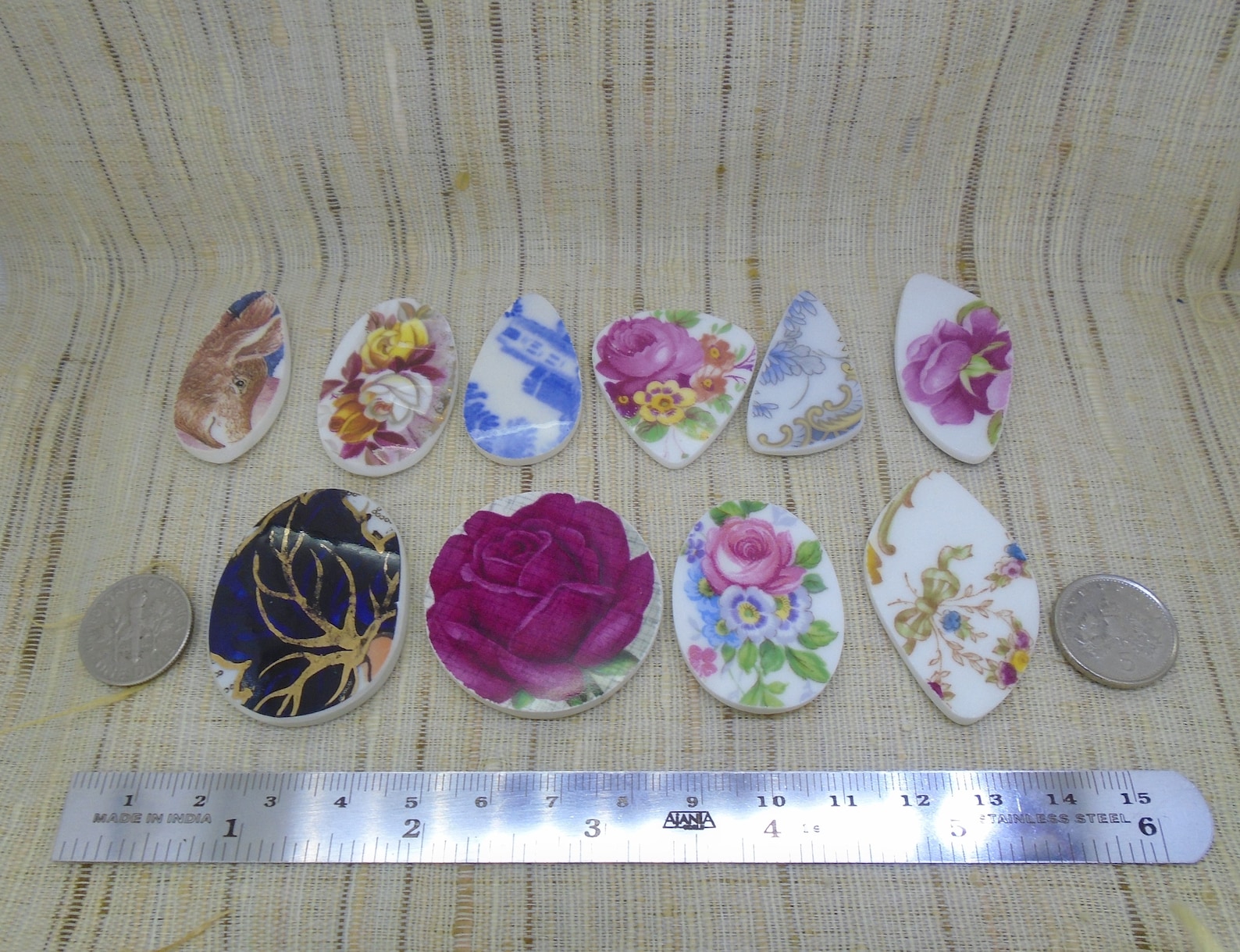 10 X Large Vintage Porcelain Cabochons 45g Mixed Sizes - Etsy