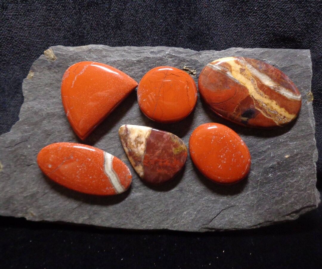 5 X Red Jasper Cabochons Various Shapes South African - Etsy