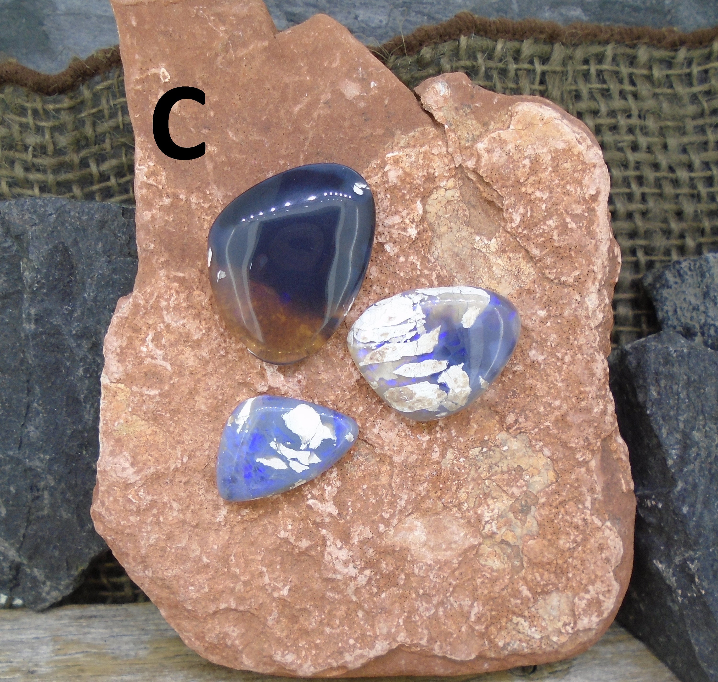 3 X Large Black Opal Cabs 36ct Lots Natural Colours Cut & - Etsy UK