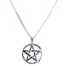 Sterling Silver Pentacle Pendant on 60 Cm Medium Diamond-cut Curb Chain ...