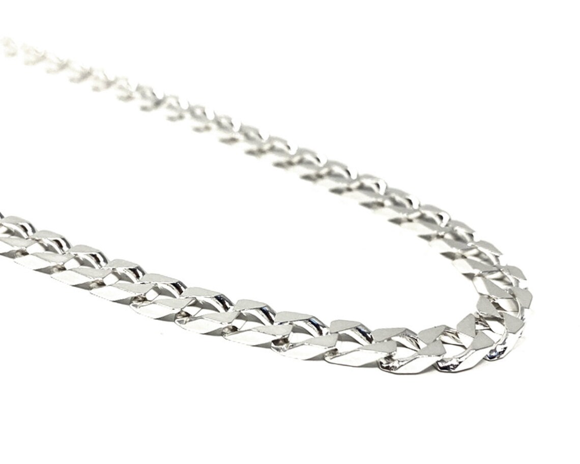 Men’s Sterling Silver Curb Square Link Chain Necklace - 51CM - Etsy