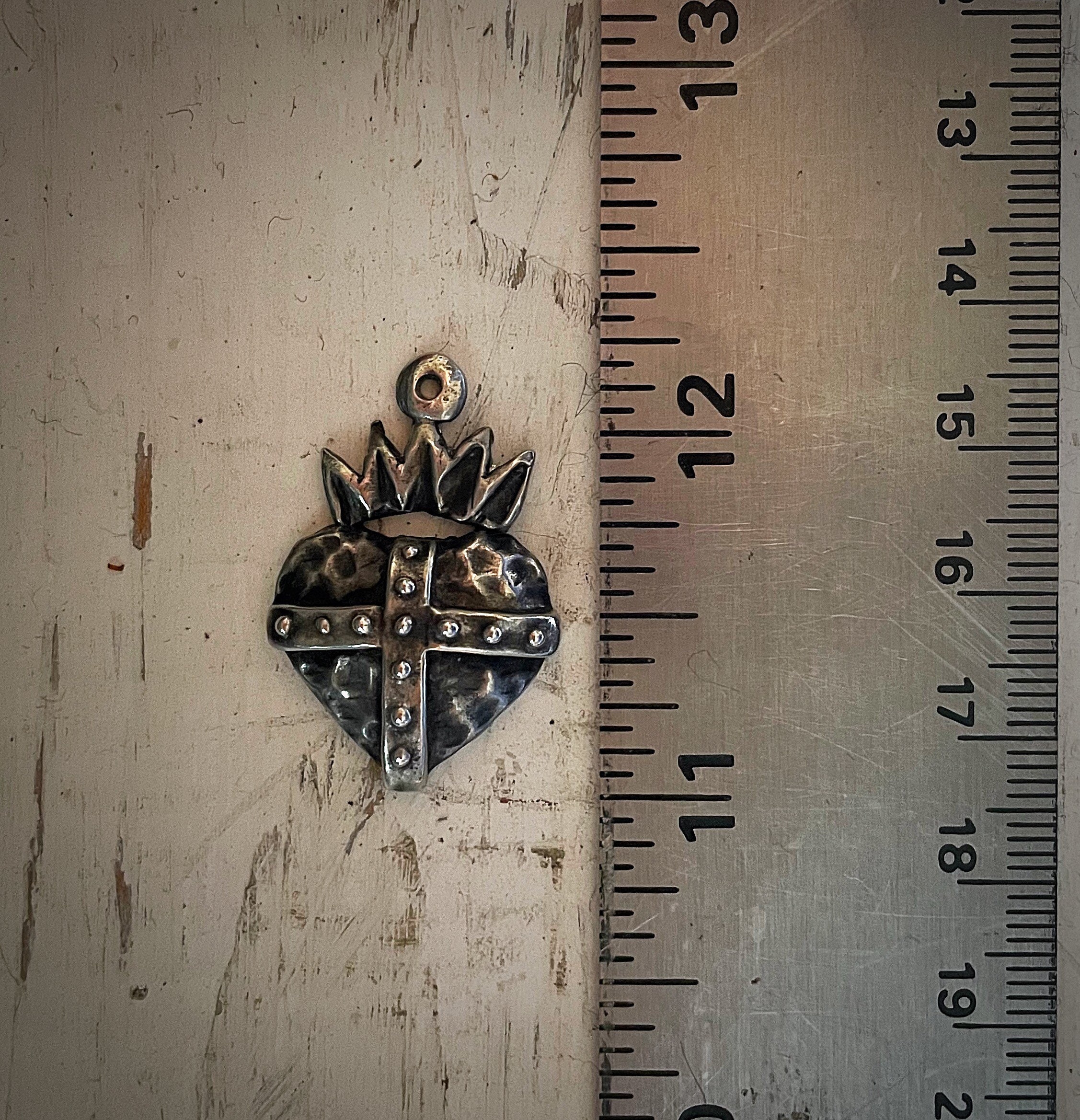 Flaming Heart Heart With Crown Heart Pendant P1044 - Etsy