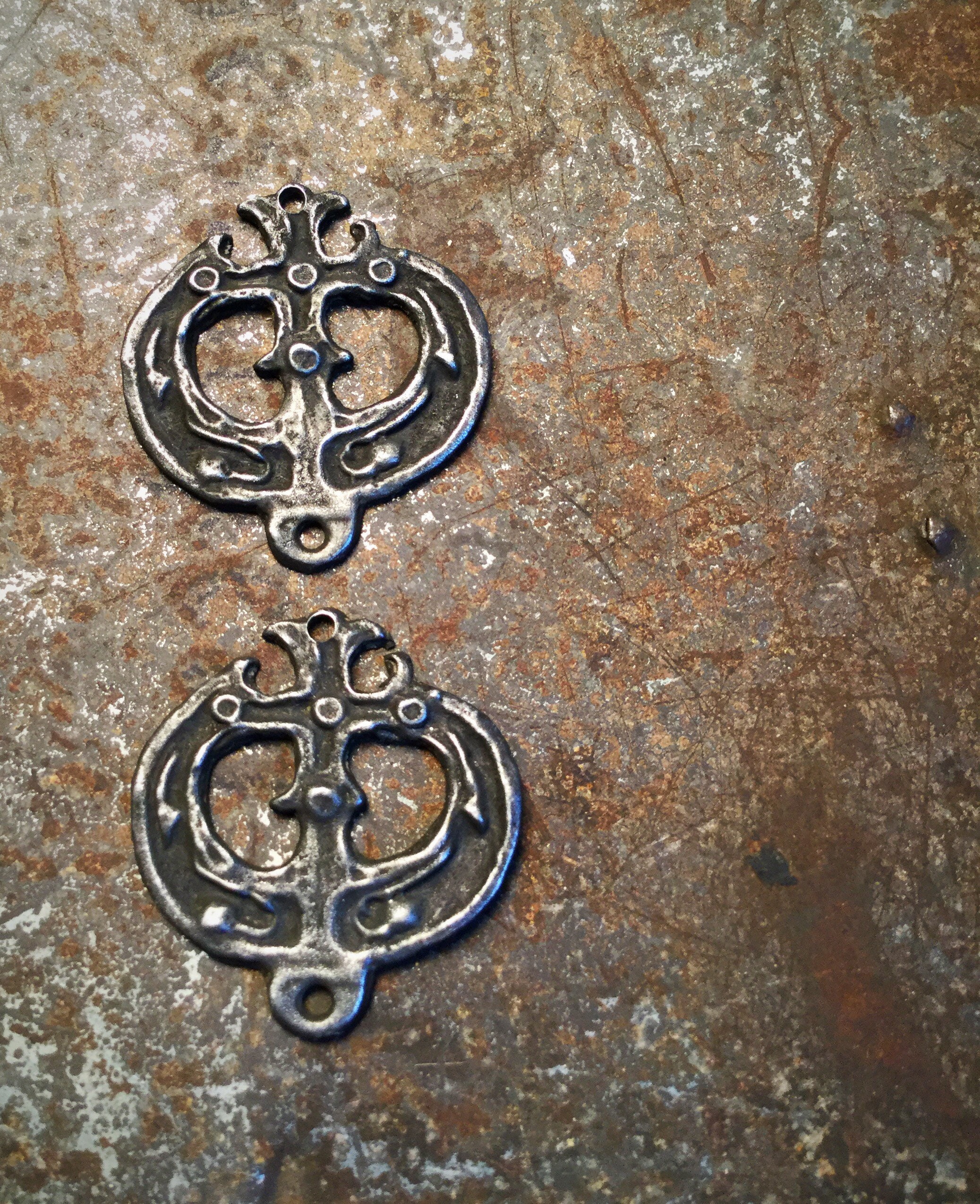 Viking Lunar Cross Earring Charms Tribal Earring Charms - Etsy