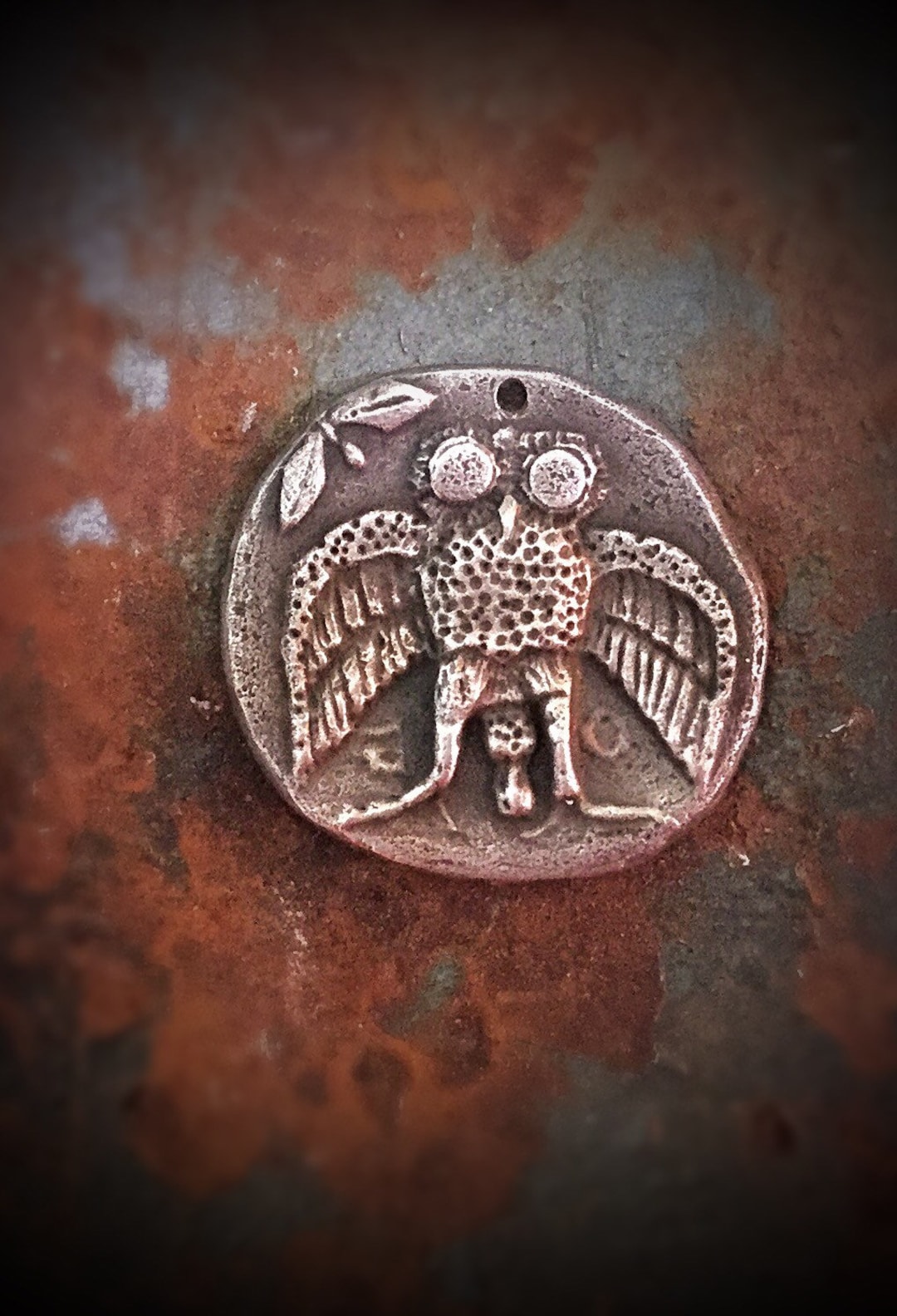 Handmade Pewter Greek Owl Pendant: Athenian Coin Charm P1027 - Etsy