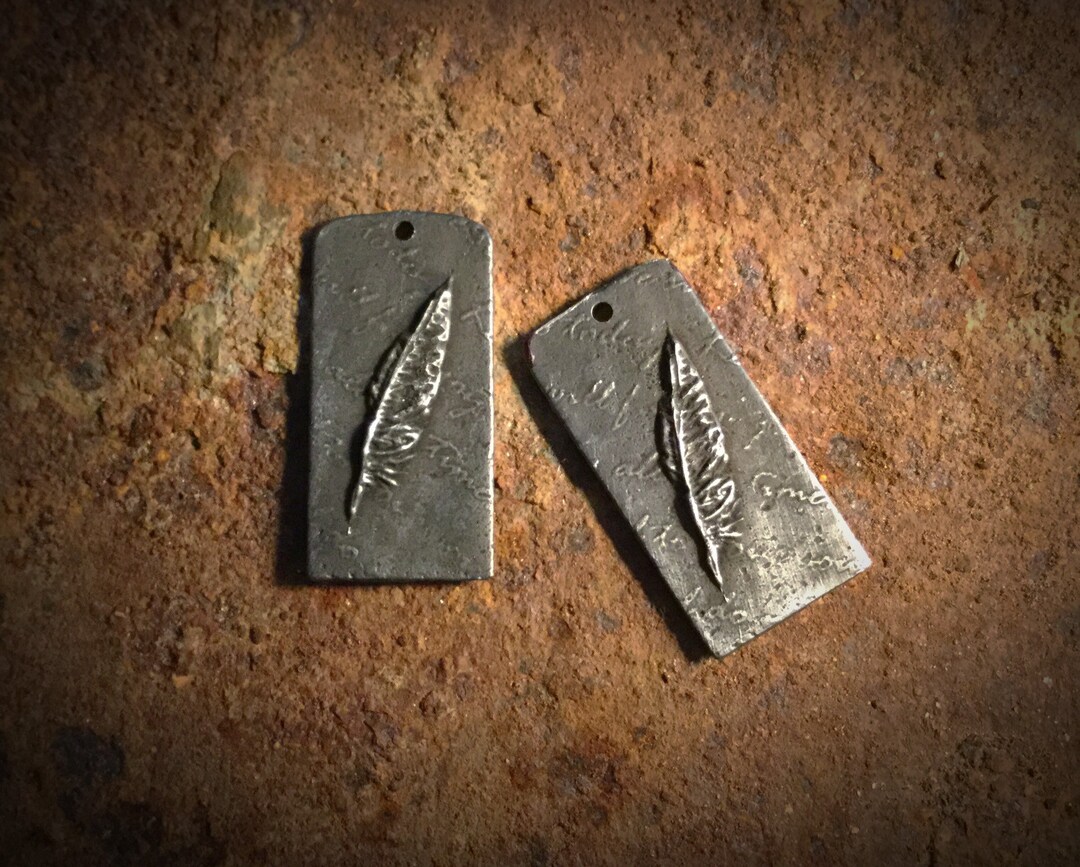Earring Charms, Quill With Words Charms, Pewter Charms, Handmade Charms ...