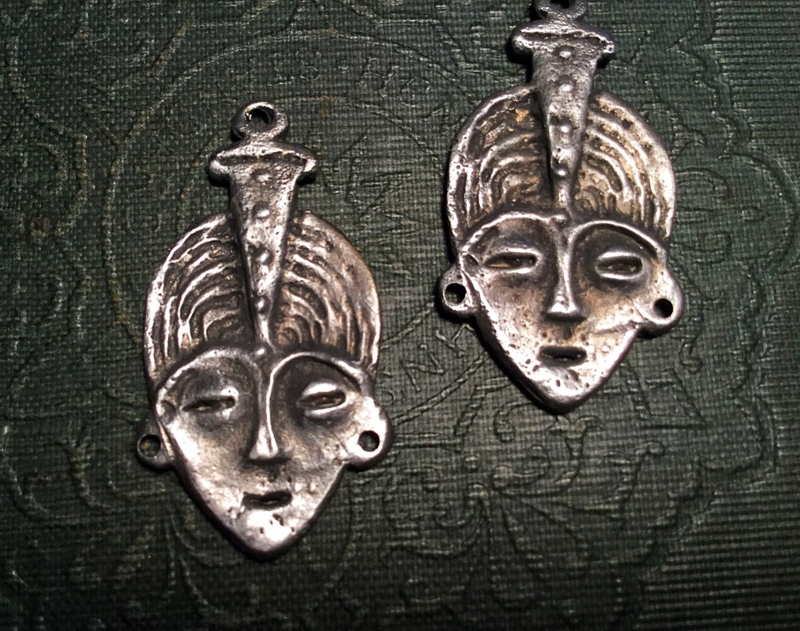 Tribal Mask Earrings, African Mask, Mask Earrings, Tribal Charm, Tribal ...