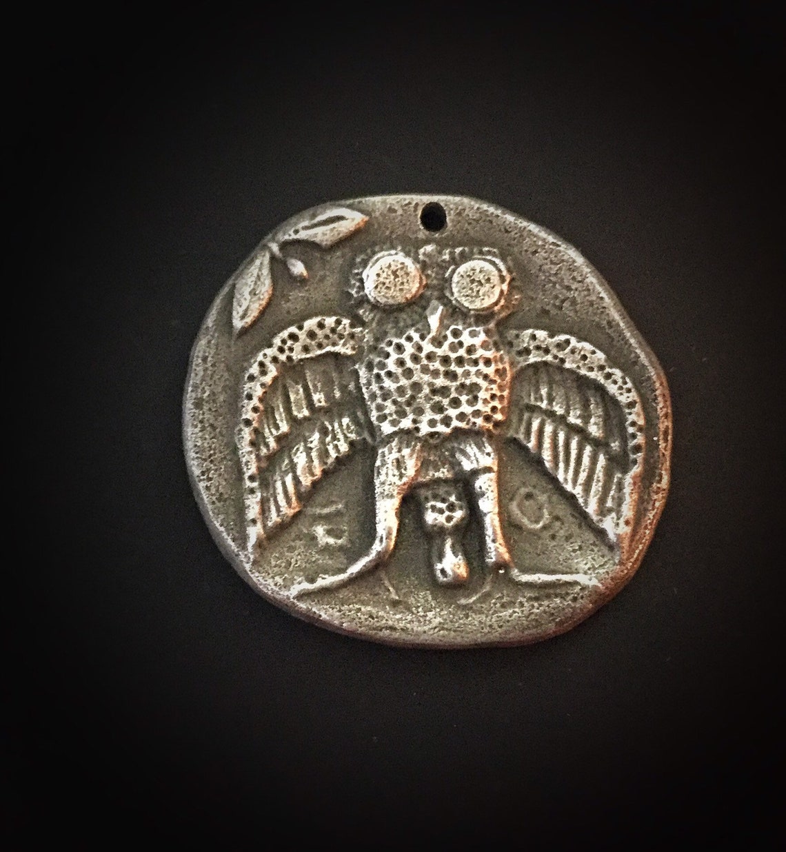 Handmade Pewter Greek Owl Pendant: Athenian Coin Charm P1027 - Etsy