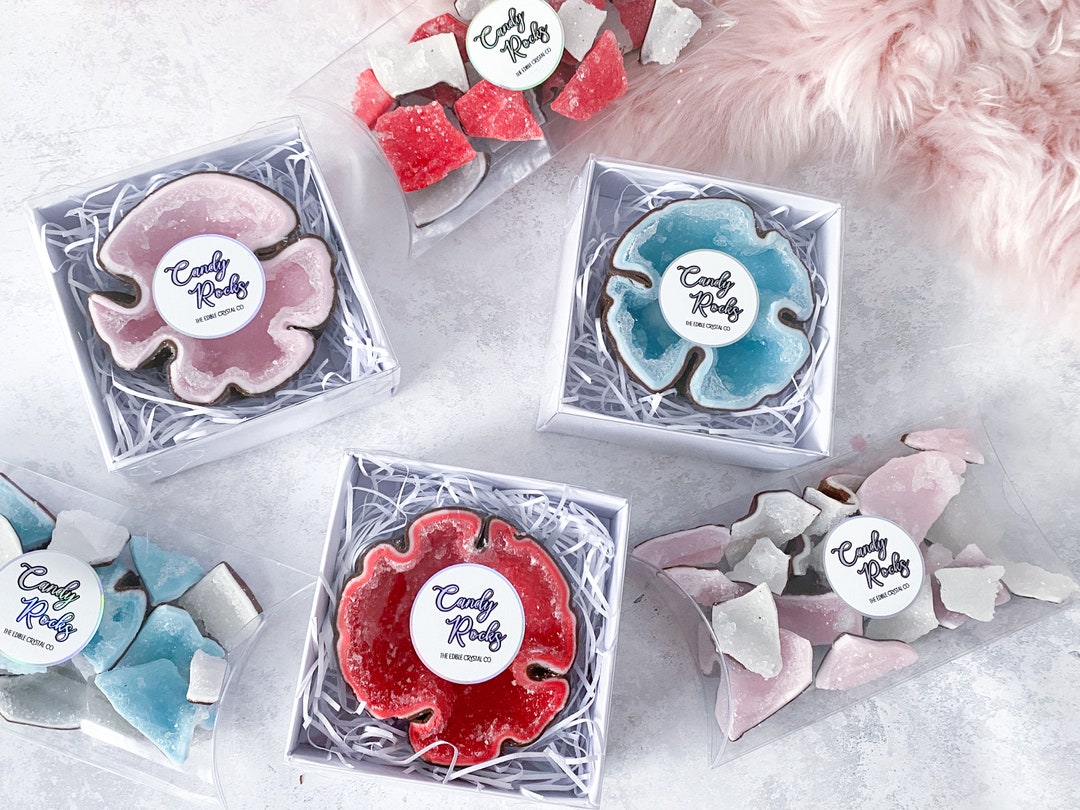 Christmas Edible Large Sugar Crystal Candy Rocks Geodes - Etsy UK