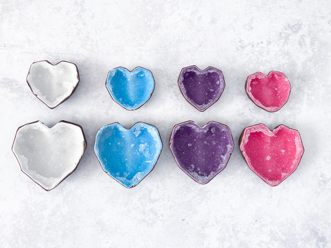 Small Edible Crystal Candy Rocks Geodes Heart Sweets - Etsy