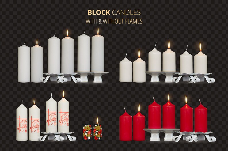 Candles, Flames & Candlesticks Cut Out, 120 PNG Files, Candle, Flame ...