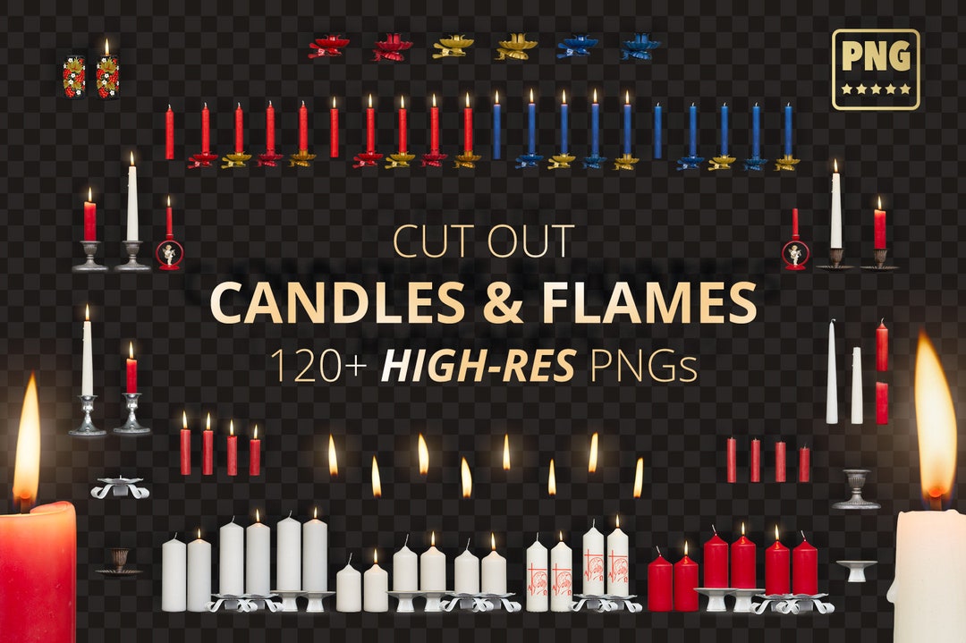 Candles, Flames & Candlesticks - Cut Out, 120+ PNG Files, Candle, Flame ...