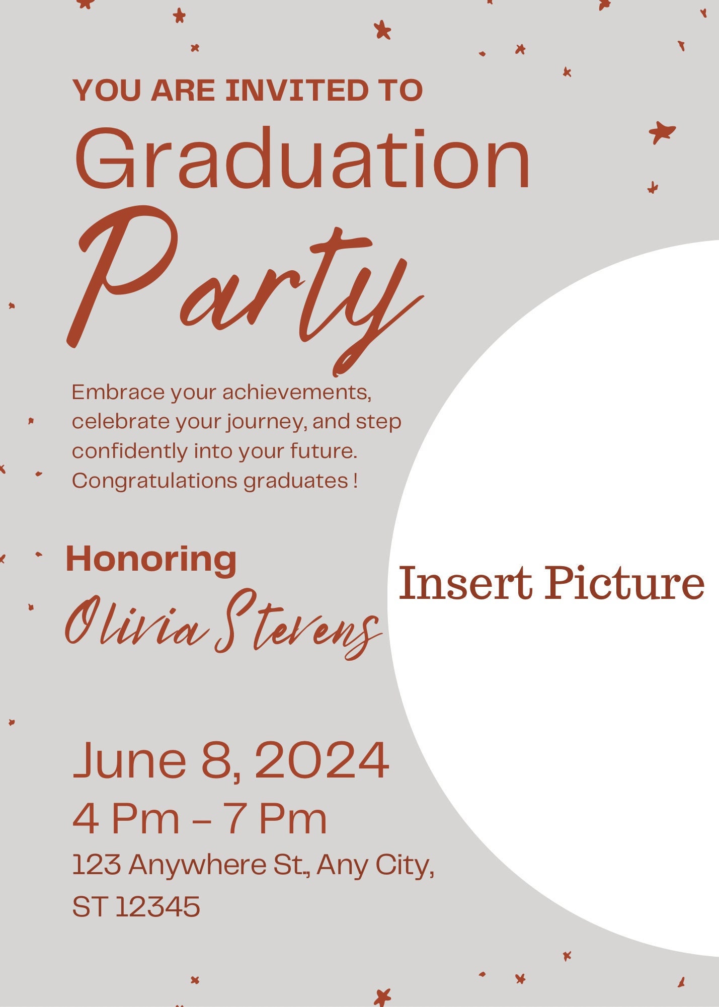 Graduation Party Invitation, Graduation Invitation Template, High ...