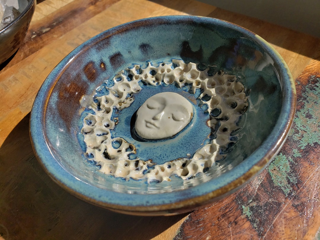 Ceramic Moon Water Collection Vessel Blues & Pearlescent. - Etsy