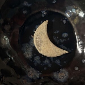 Ceramic Moon Water Collection Vessel With Crescent Moon in Starry Sky ...