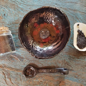 Black Salt Ceremony Vessel With Tea Spoon & Salt - Etsy