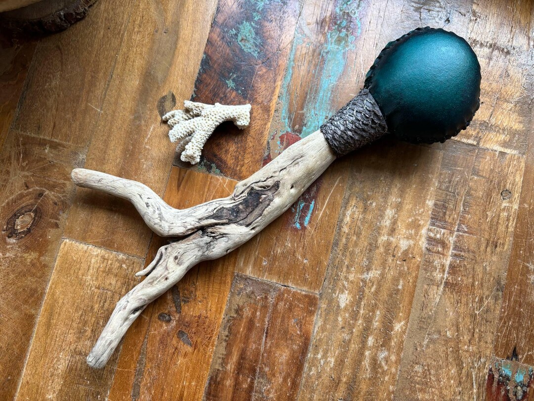 Water Journey Rattle With Salmon Leather in Deep Teal and Fishtail ...
