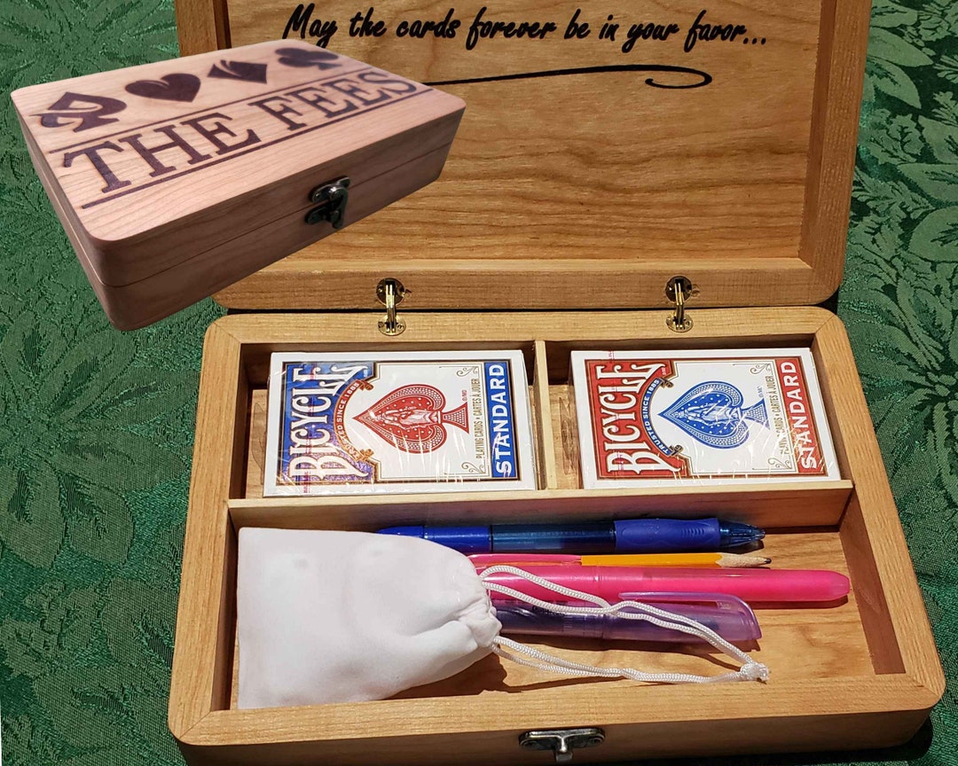 Family Game Night Personalized Box for Deck of Cards Dice Paper and ...