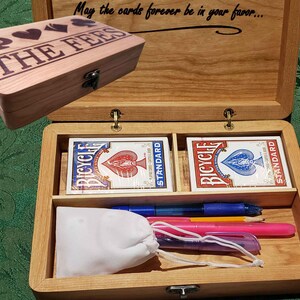Personalized Family Game Night Box Custom Wooden Card Dice Storage ...