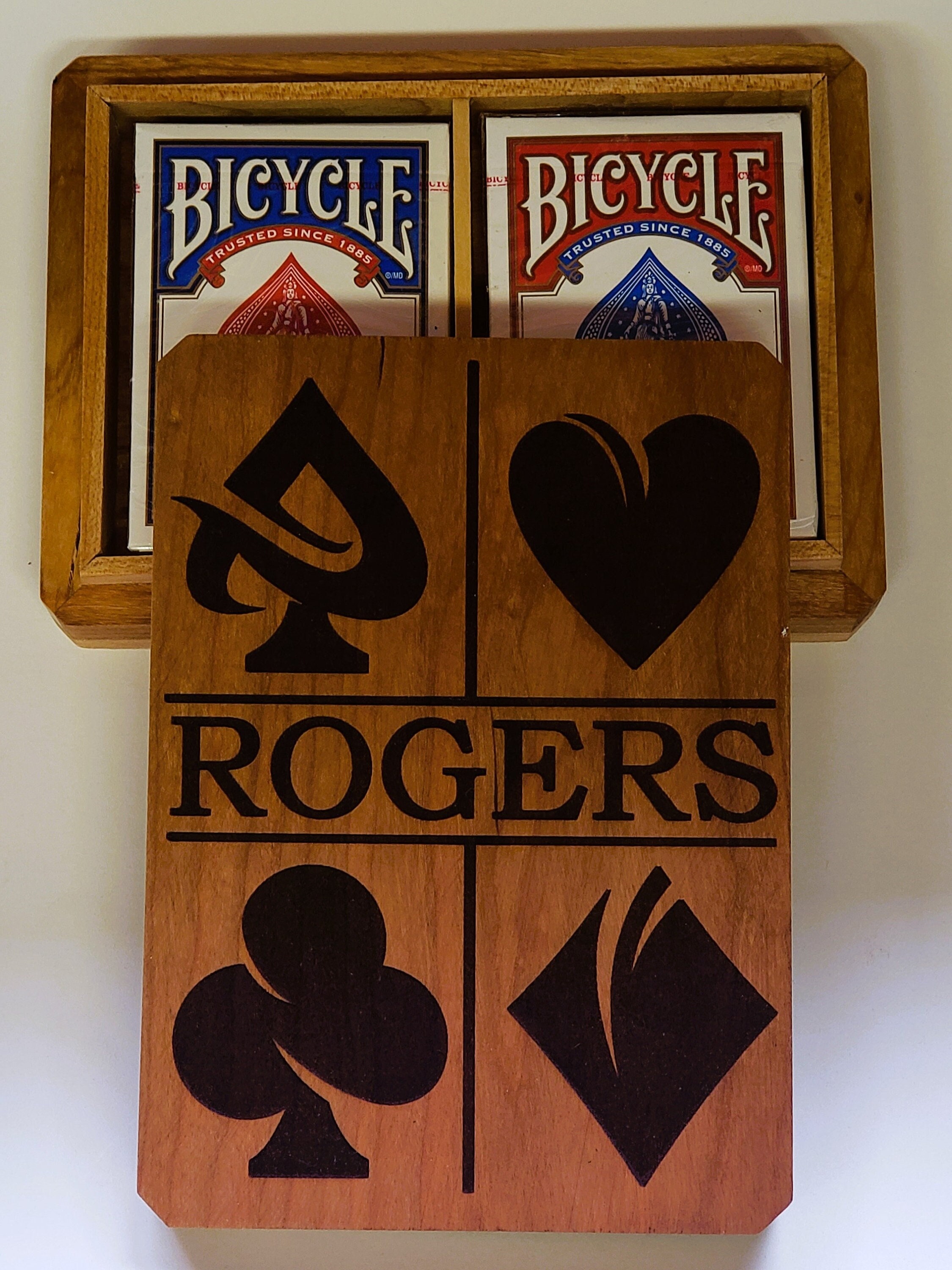 Personalized Playing Card Box, Holds 2 Standard Decks , for Poker, Card ...