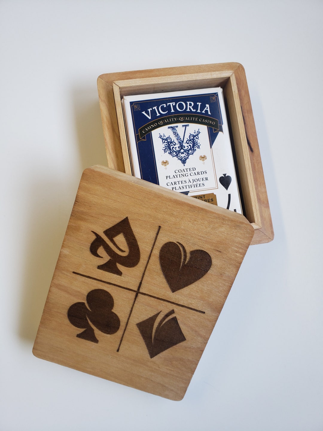 Playing Card Box Holds 1 Deck Poker Accessories Cottage Decor Cottage ...