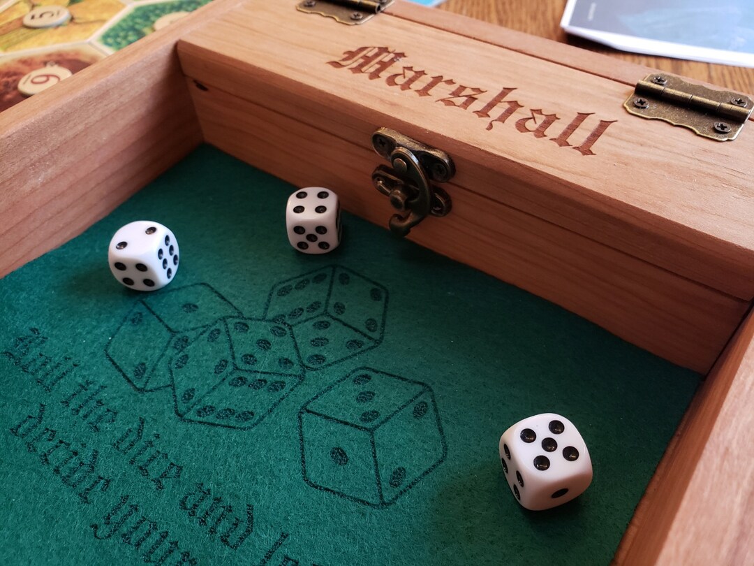 DND Dice Tray Wood Dice Box Wooden Gamer Christmas Gift for Gamer ...