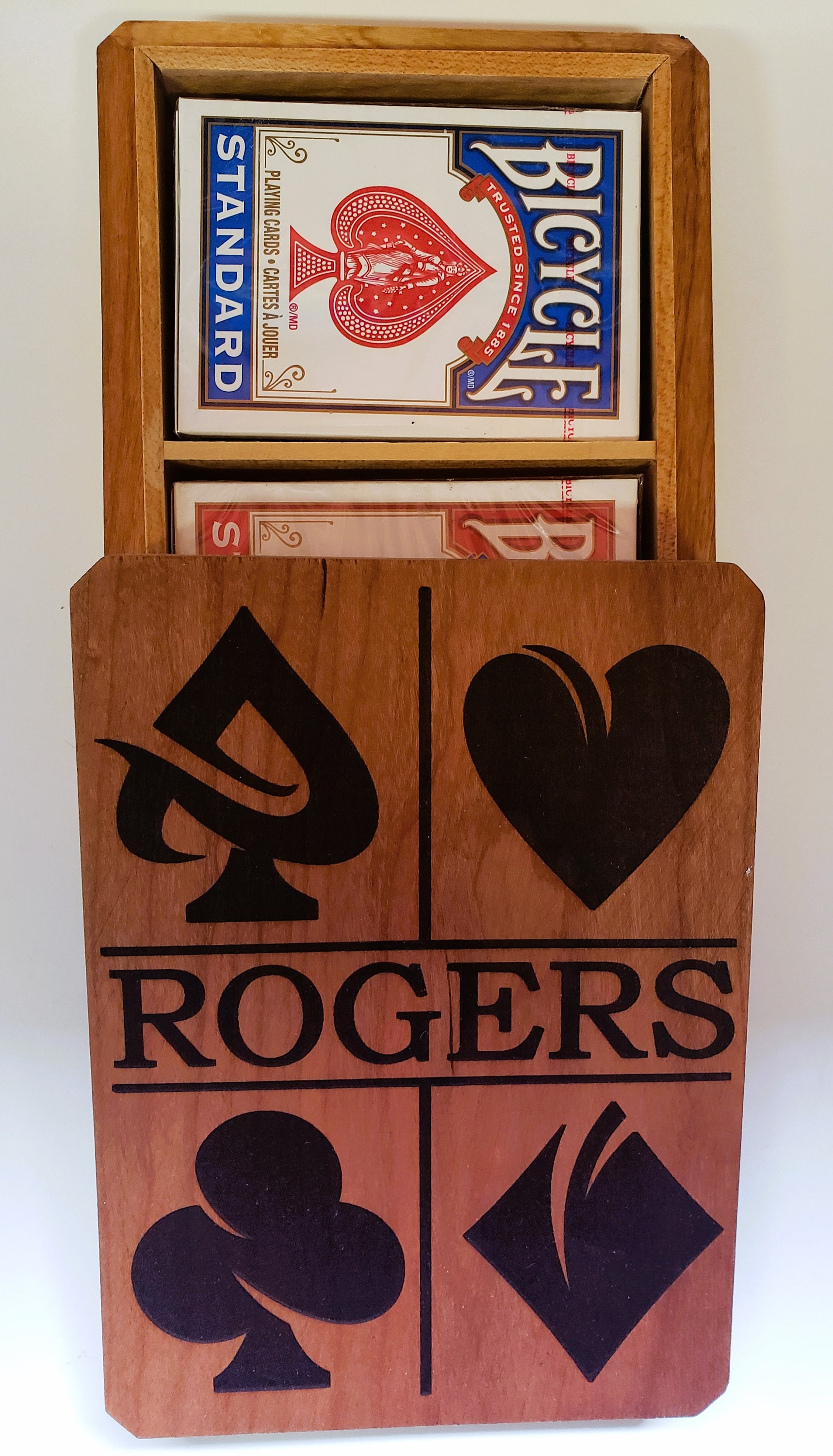 Personalized Playing Card Box, Holds 2 Standard Decks , for Poker, Card ...