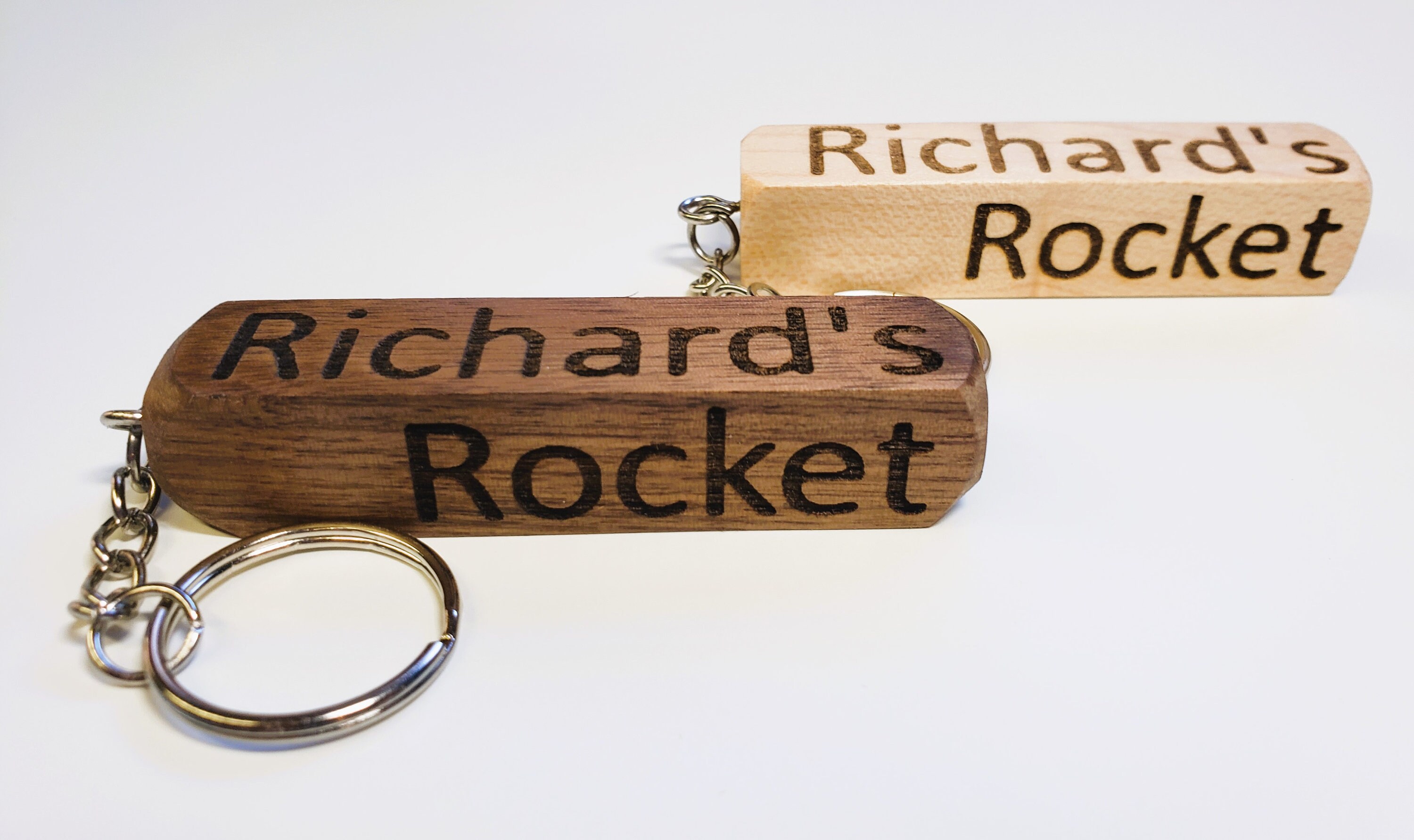 Personalized Wood Key Chain Made From Wood Small Present Under 5 Dollar ...