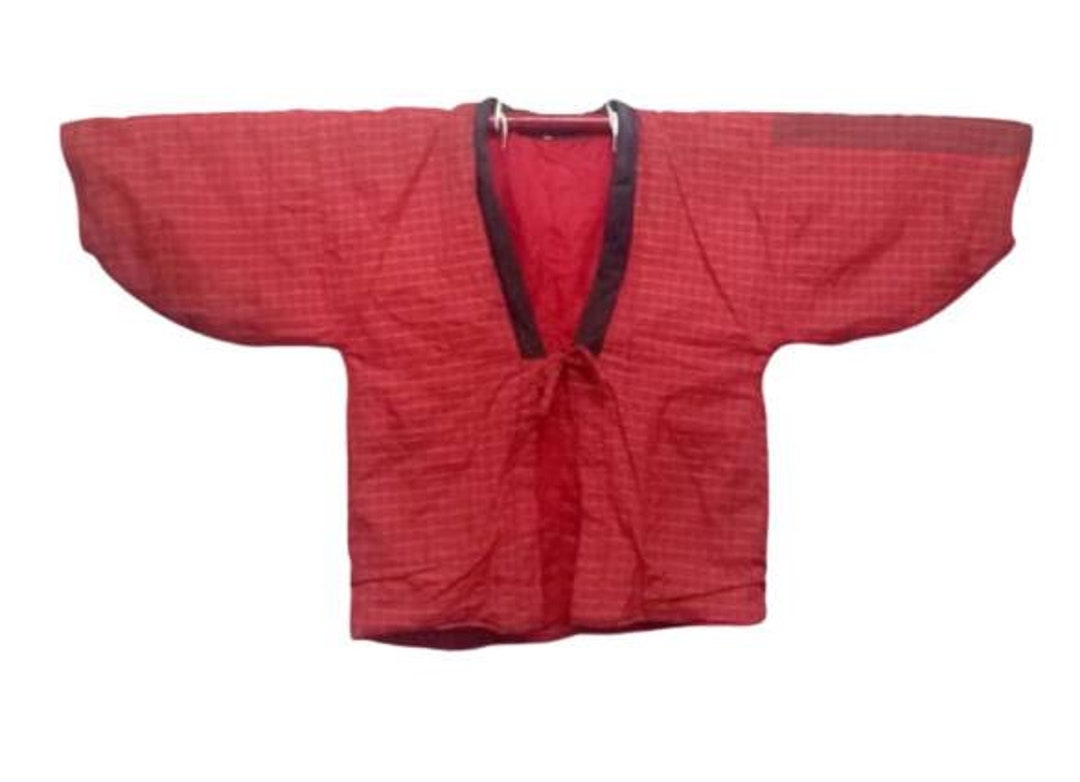 Vintage Japanese Hanten Hapi Jacket Kimono Stripes Pattern Size M Fit L ...