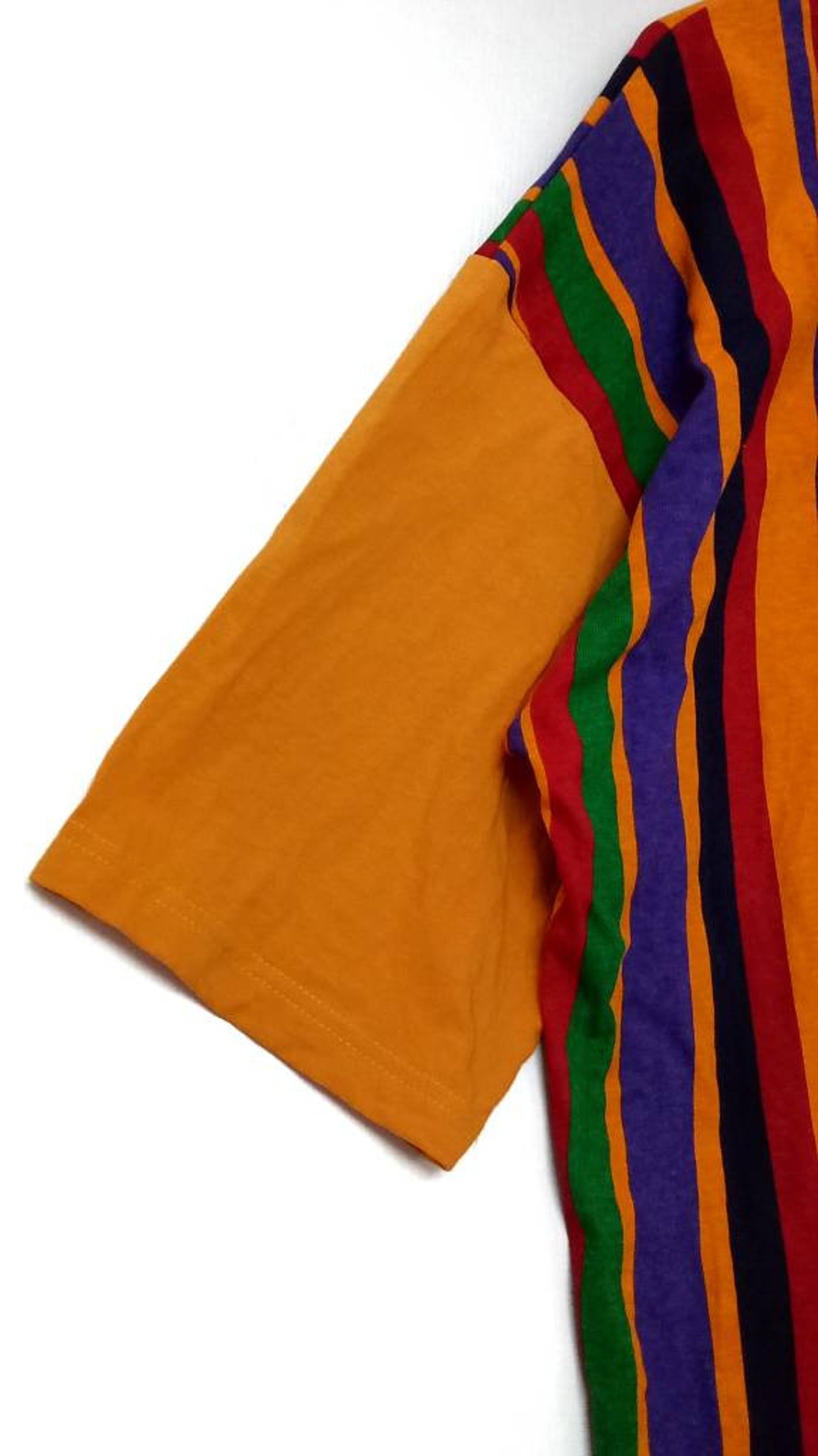Vintage Full Colour Block Stripe Design Half Zipper Tee Made in USA - Etsy