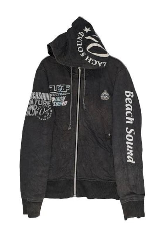 Vintage Beach Sound Surf Reversible Jacket Hoodie Ful… - Gem