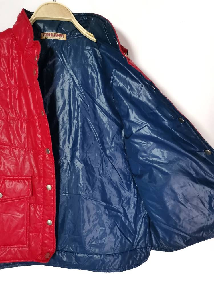 Vintage Tom & Jerry Cartoon Network Walt Disney Puffer Vest Snap Button ...