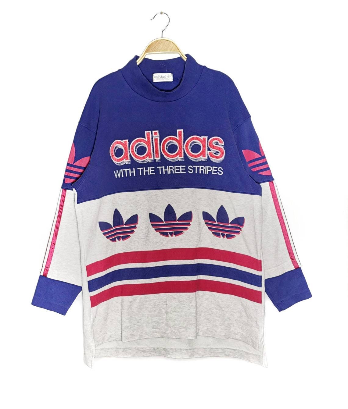 Vintage ADIDAS Three Stripes Colour Block Sweatshirt Vintage ADIDAS Three Stripes Colour Block Sweatshirt