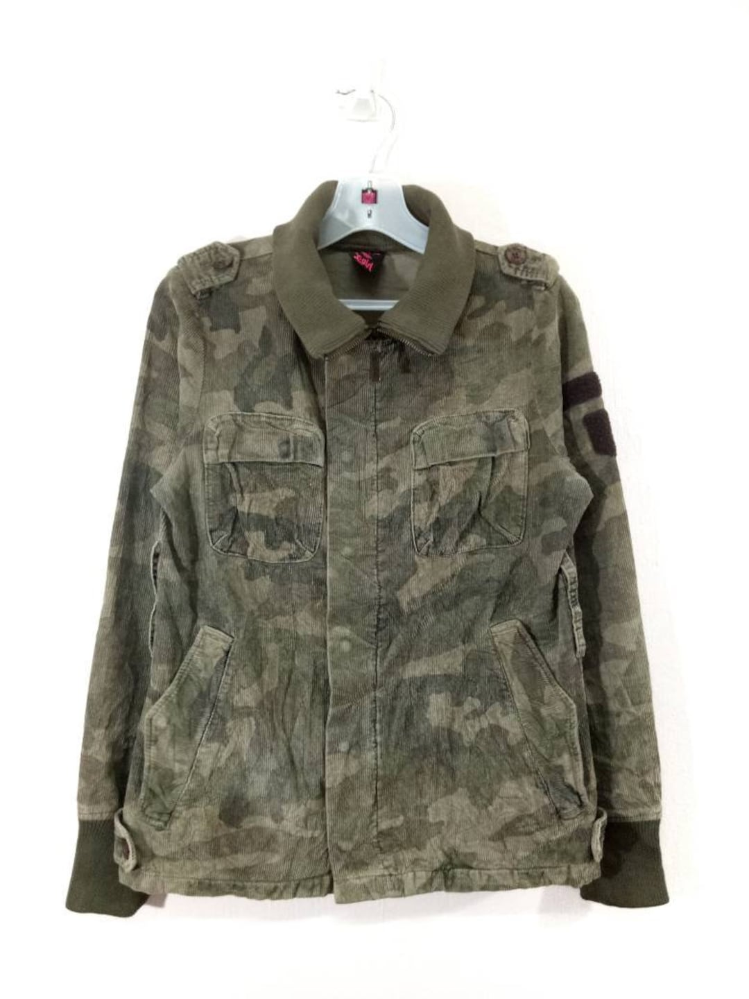 Vintage X-girl Military Jacket Camouflage Curduroy Jacket Navy Style ...