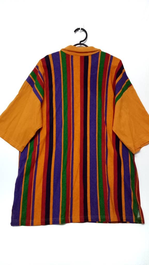 Vintage Full Colour Block Stripe Design Half Zipper Tee Made in USA - Etsy