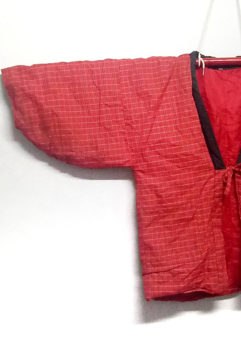 Vintage Japanese Hanten Hapi Jacket Kimono Stripes Pattern Size M Fit L ...