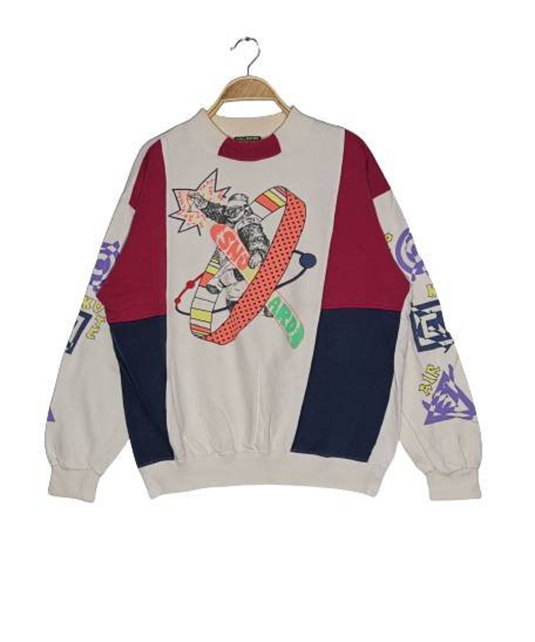 Rare Vintage Snowboard Pluck Mute Air Print Logo Sweatshirt/vintage ...