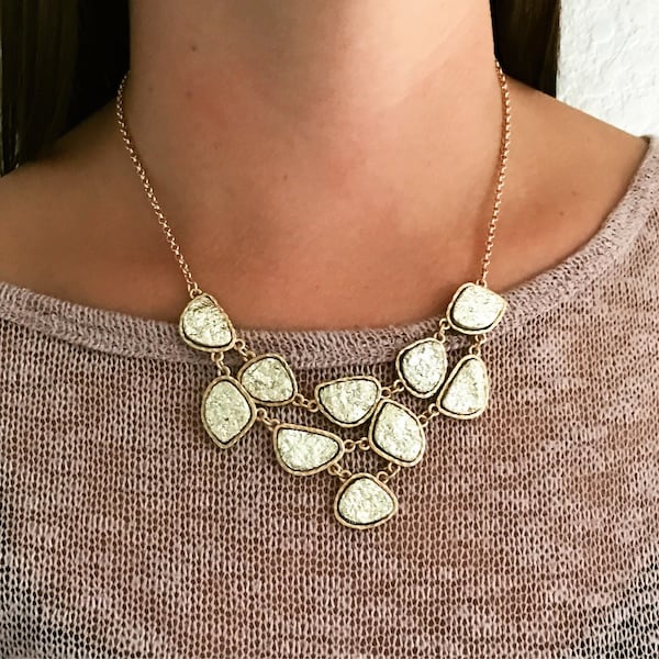 Gold Bib Necklace - Etsy