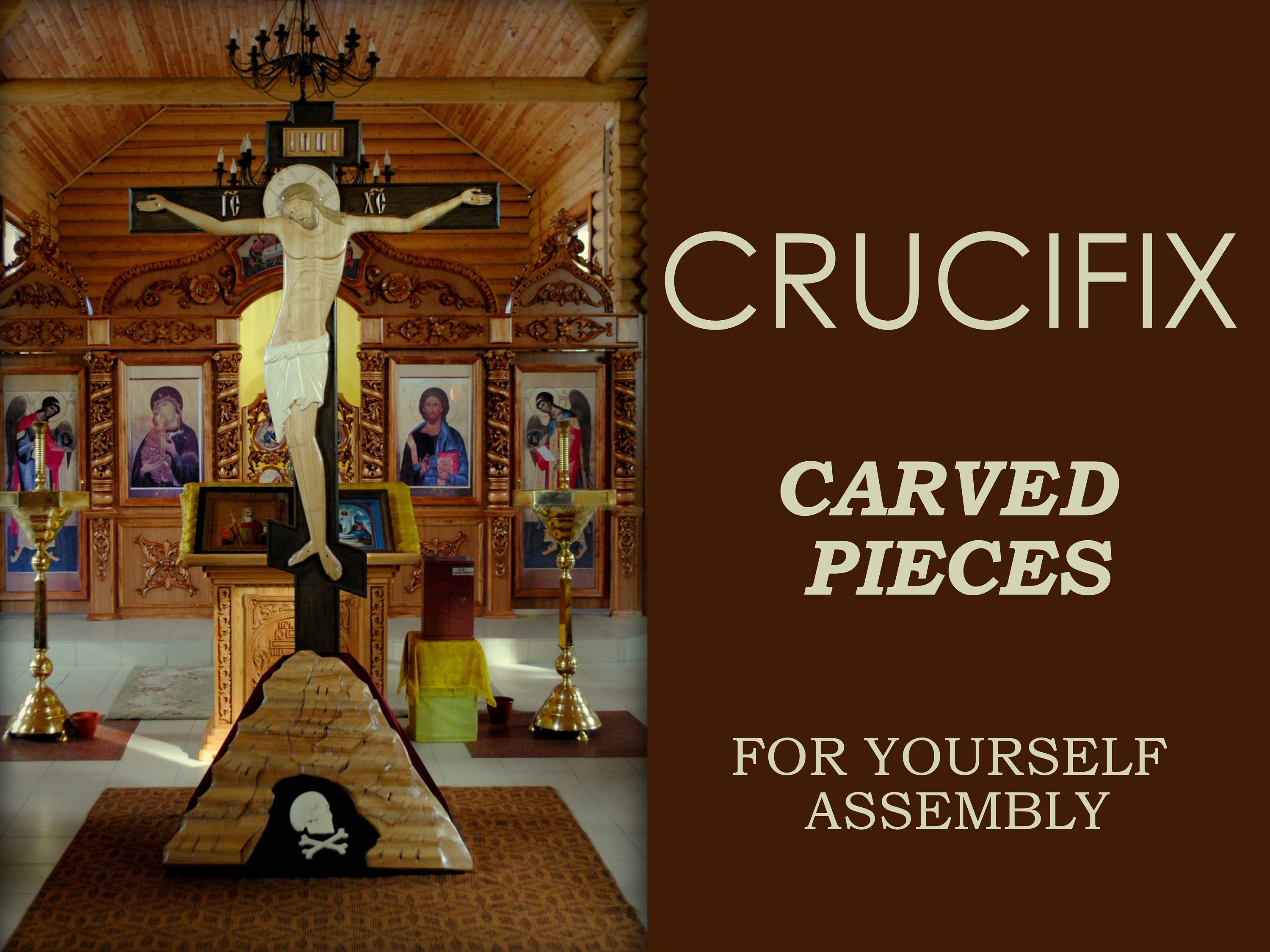 Orthodox Wooden Crucifix Carving KIT for Yourself Assembly. Pieces of ...