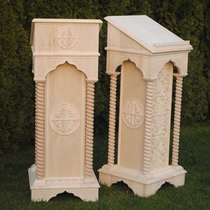 Carved Wooden Christian Lectern: Orthodox Church Furniture - Etsy