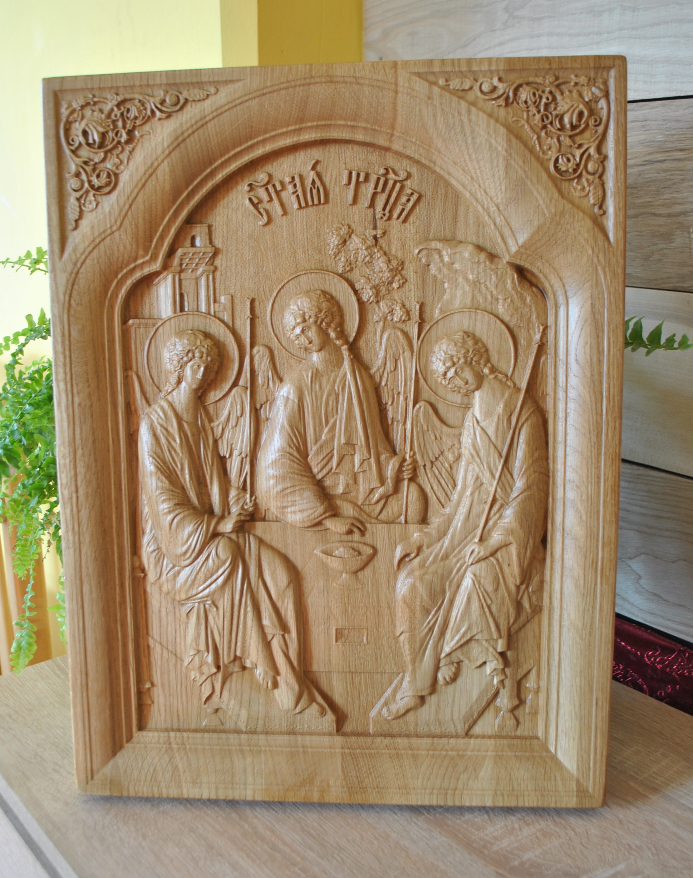 Holy Trinity Orthodox Wooden Carved Icon - Etsy