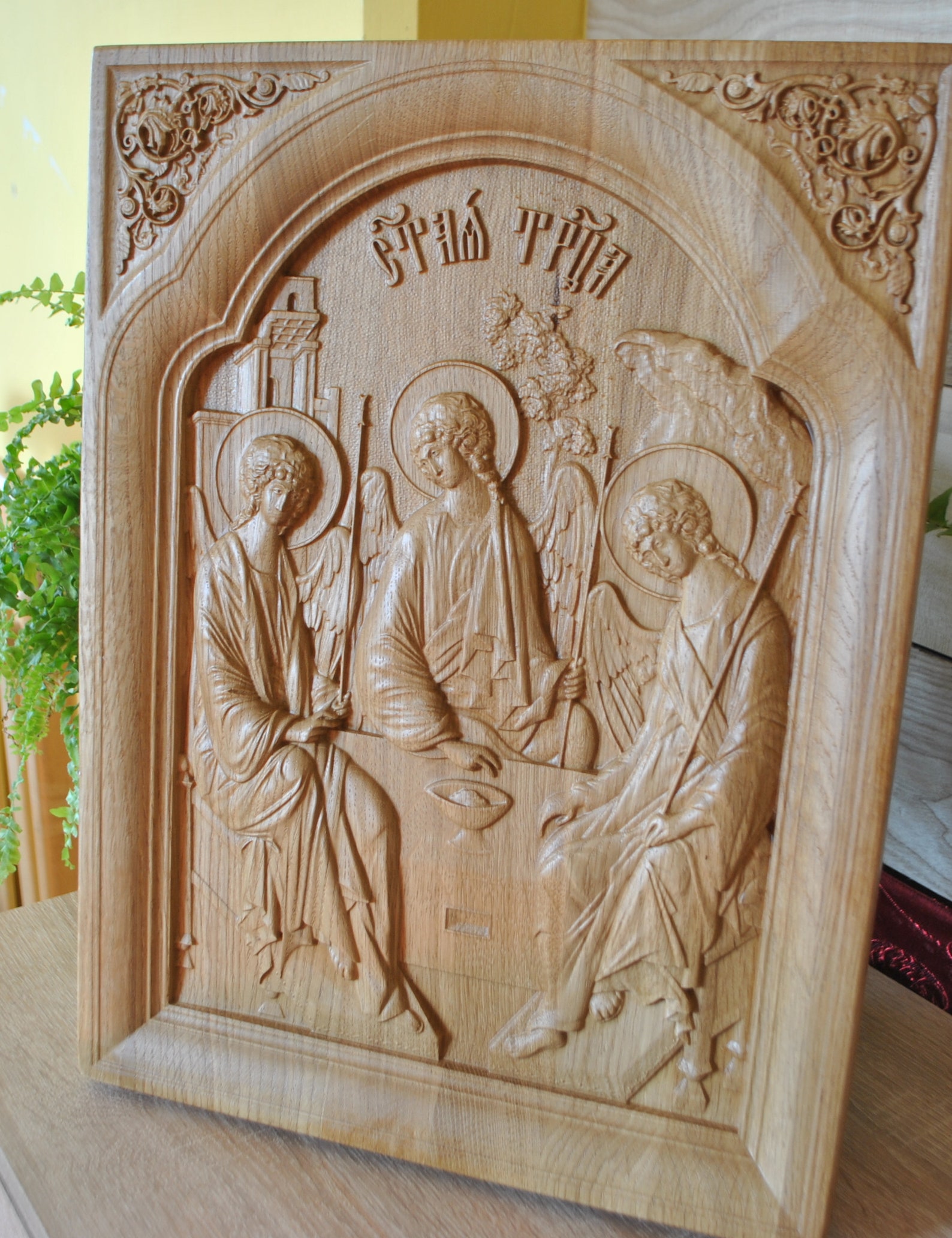 Holy Trinity Orthodox Wooden Carved Icon - Etsy